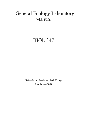General Ecology Laboratory Manual Pdf - Fill Online, Printable ...