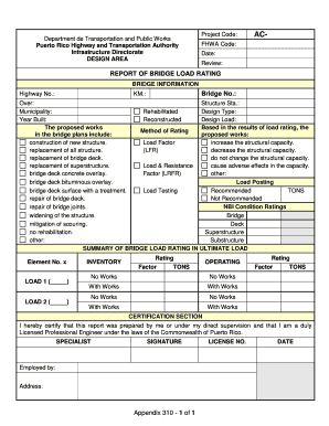 Fillable Online DD 310A Report Bridge Load Rating formdoc Fax Email ...