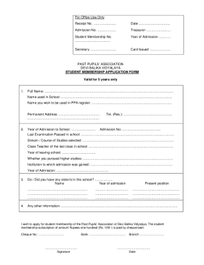 Fillable Online Student Membership Application form.doc Fax Email Print - pdfFiller
