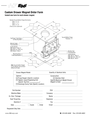 Fillable Online Custom Drawer Magnet Order Form - bEMIcorpbbcomb Fax ...