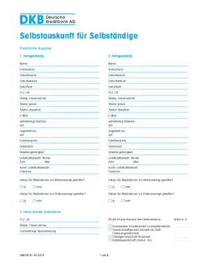 Fillable Online Selbstauskunft fr Selbstndige - dokdkbde Fax Email Print - pdfFiller