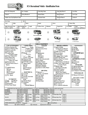 Fillable Online BSCAb Recreational Vehicle - Identification Form Fax ...
