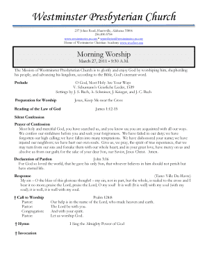 Fillable Online westminster-pc The Mission of Westminster Presbyterian ...