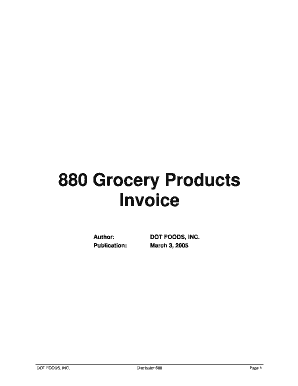 Fillable Online 880 Grocery Products Invoice - dotfoodscom Fax Email ...
