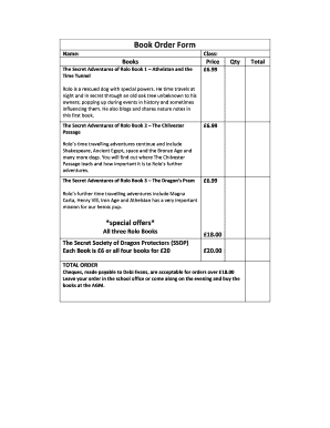 Fillable Online wanboroughprimary Book Order Form ...
