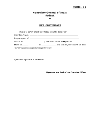 Fillable Online -LIFE CERTIFICATE Fax Email Print - pdfFiller