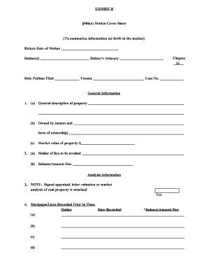 Fillable Online nywb uscourts EXHIBIT B 506a Motion Cover Sheet To ...