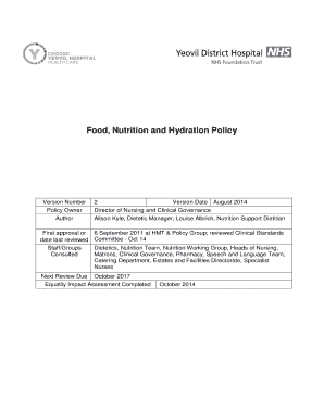 Fillable Online Food, Nutrition and Hydration Policy Fax Email Print ...