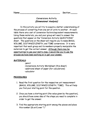 Fillable Online Conversions Activity Fax Email Print - pdfFiller