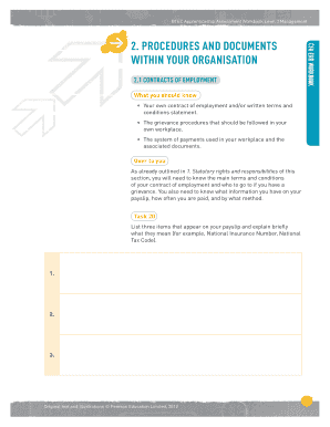 Fillable Online 2 PROCEDURES AND DOCUMENTS Cf WITHIN YOUR ORGANISATION ...