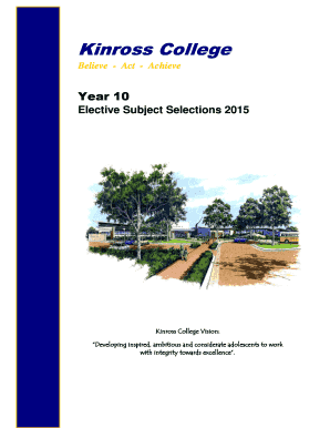 Fillable Online kinrosscollege wa edu Kinross College - kinrosscollege ...