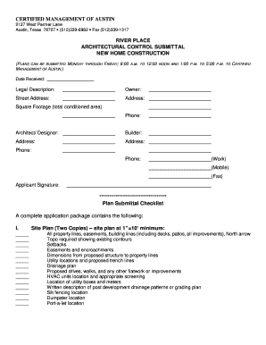 Fillable Online riverplacehoa New Home Construction submittal form ...