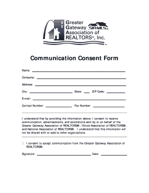 Fillable Online Communication Consent Form - Serving consumers and Fax ...