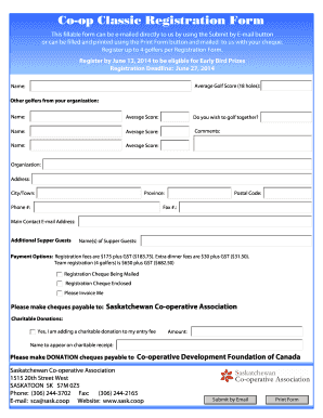Fillable Online sask Coop Classic Registration Form Fax Email Print ...