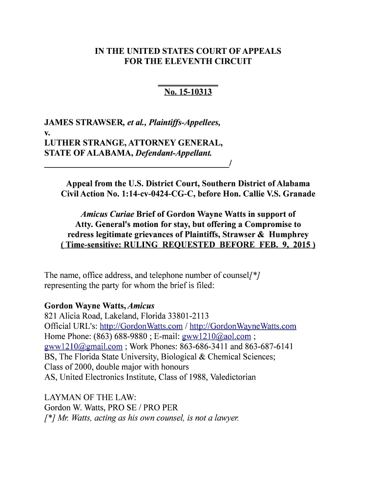 Fillable Online JAMES STRAWSER, et al Fax Email Print - pdfFiller