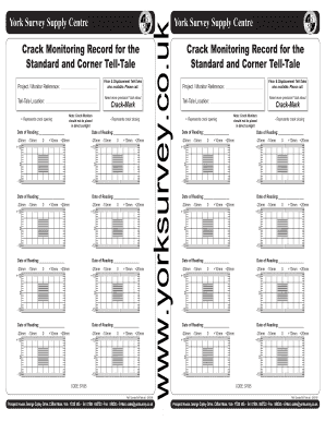 Fillable Online yorksurvey co Crack Monitoring Record for the Standard ...