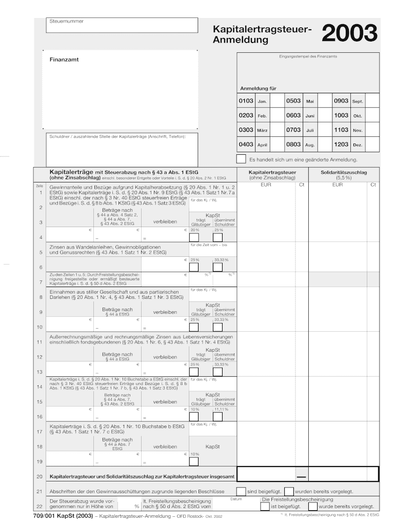 Ausfüllbar Online KapSt 2003 HH-Vfg - steuerportal-mvde Fax Email ...