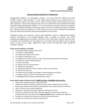 Fillable Online Record keeping principles for Professionals Fax Email Print - pdfFiller