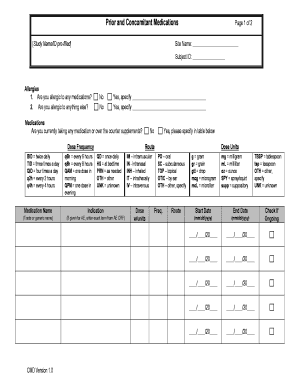 Fillable Online Prior and Concomitant Medications Page 1 of 2 - Cure ...