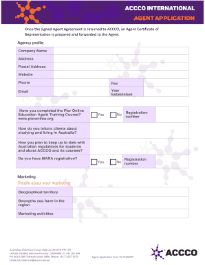 Fillable Online ACCCO Agent Application Form Fax Email Print - pdfFiller
