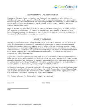 Fillable Online 11-20-15 CC-PRIV101Video Testimonial Release Consent ...