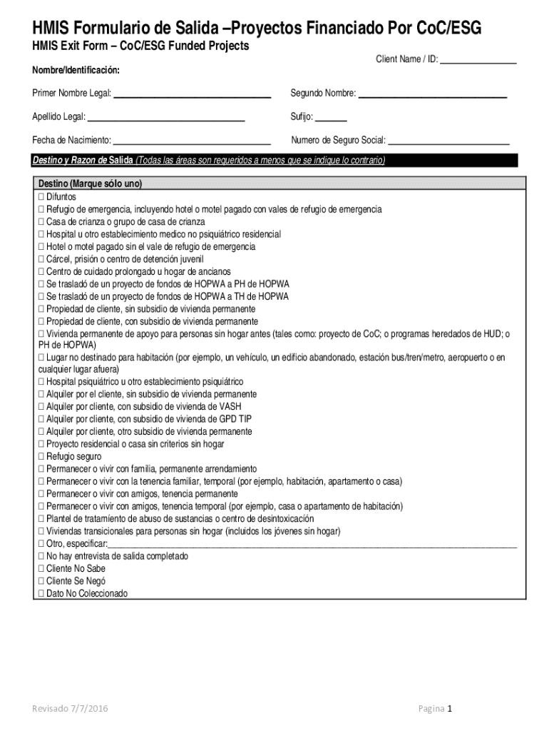 Completable En línea HMIS ANNUAL ASSESSMENT OR UPDATE TEMPLATE Fax ...