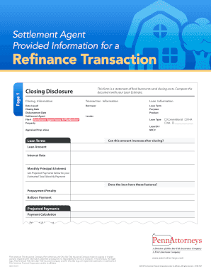 Fillable Online Refinance Transaction - bPennAttorneysb Fax Email Print ...