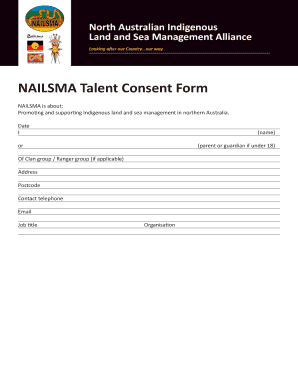 Fillable Online savanna org NAILSMA Talent Consent Form - savannaorgau ...