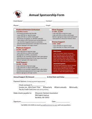 Fillable Online Annual Sponsorship Form Fax Email Print - pdfFiller