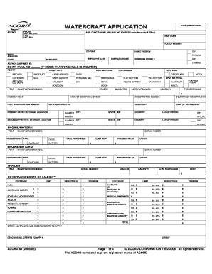 Fillable Online WATERCRAFT APPLICATION - sls-inscom Fax Email Print ...