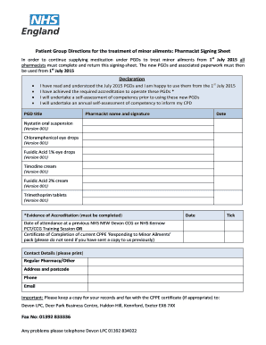 Fillable Online devonlpc Patient Group Direction for EHC - devonlpc Fax ...