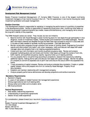 Fillable Online Development Risk Management Analyst Fax Email Print ...