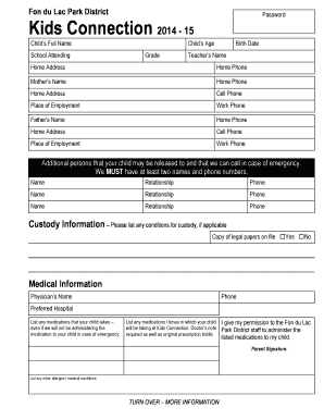 Fillable Online Latchkey Registration Form Fax Email Print - pdfFiller