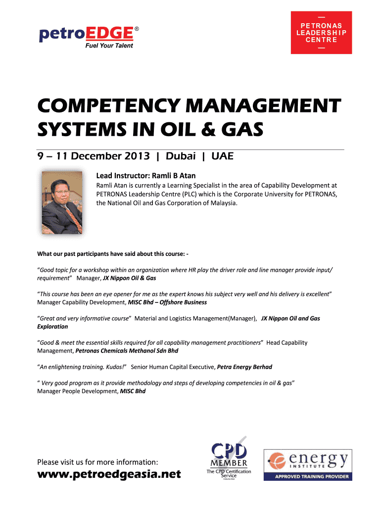 Fillable Online COMPETENCY MANAGEMENT SYSTEMS IN OIL GAS Fax Email ...