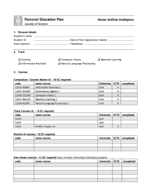 Fillable Online Personal Education Plan Fax Email Print - pdfFiller