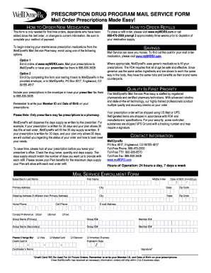 Fillable Online WellDyne Rx Prescription Drug Program Mail Service Form ...