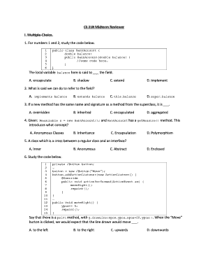 Fillable Online CS 21B Midterm Reviewer I Multiple-Choice Fax Email ...