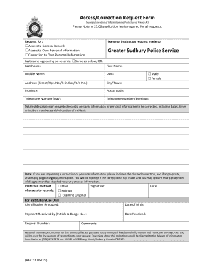 Fillable Online gsps AccessCorrection Request Form - gspsca Fax Email ...