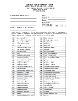 Fillable Online msdaz Murphy Vendor Registration Form Fax Email Print ...
