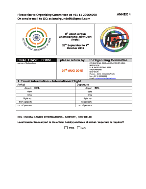 Fillable Online Annexure 4 - Final Travel Form Fax Email Print - pdfFiller