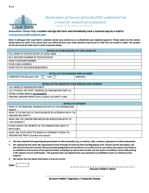 Fillable Online Declaration of Source of Funds DSF submitted via e-mail ...
