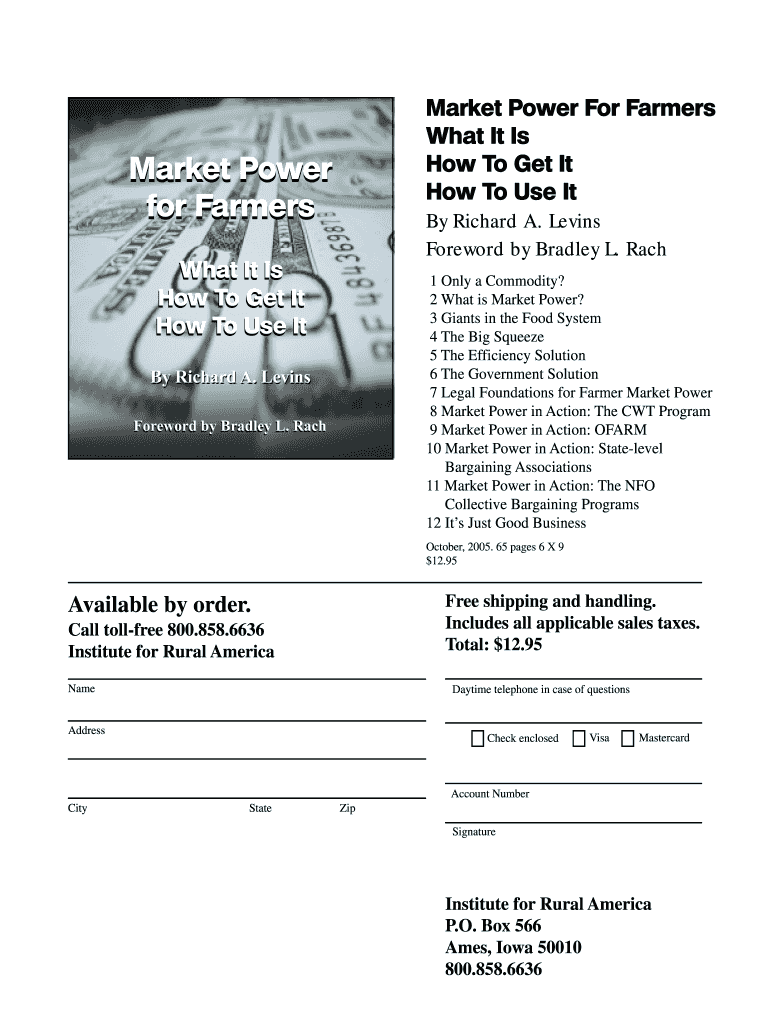 Fillable Online ruralusa Market Power for Farmers - ruralusaorg Fax Email Print - pdfFiller