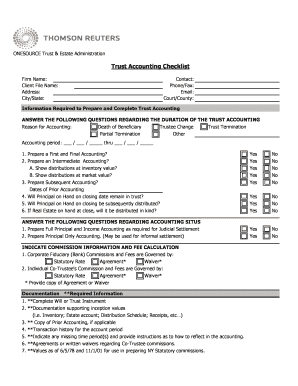 Fillable Online 2013 Trust Accounting Checklist - boteasoftwarebbcomb ...