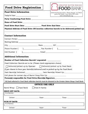 Fillable Online brfoodbank Food Drive Registration - Baton Rouge Food ...
