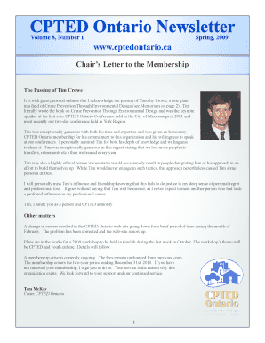 Fillable Online Chairs Letter to the Membership Fax Email Print - pdfFiller