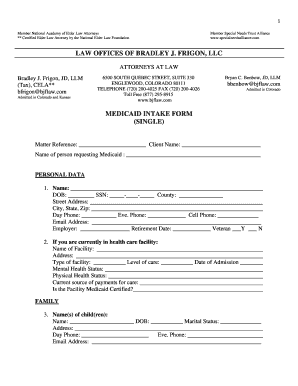 Fillable Online Medicaid Intake - Single Fax Email Print - pdfFiller