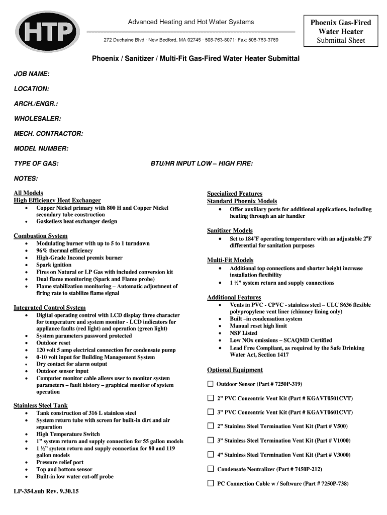 Fillable Online Phoenix Sanitizer Multi-Fit Gas-Fired Water Heater Fax ...