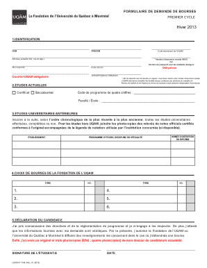 Remplissable En Ligne FORMULAIRE DE DEMANDE DE BOURSES La Fondation de ...