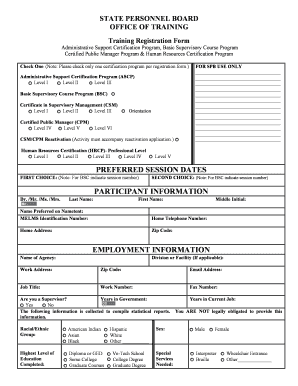 Fillable Online TRAINING REGISTRATION FORM - MS Fax Email Print - pdfFiller