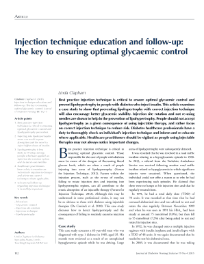 Fillable Online Injection technique education and follow-up: Fax Email ...